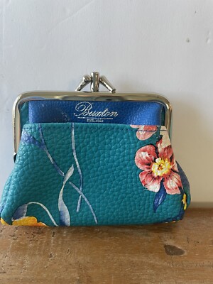 Buxton Coin Purse Tropical Print Double Kiss Lock Flowers Travel ...