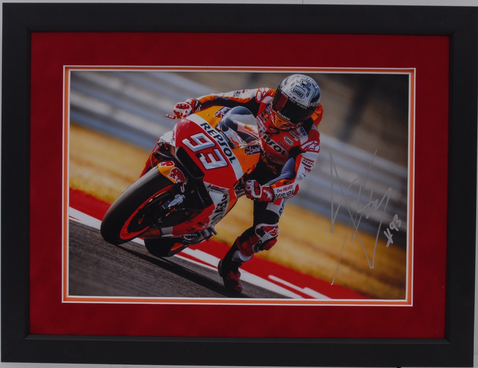 MARC MARQUEZ HAND SIGNED REPSOL HONDA FRAMED PHOTO DISPLAY MOTOGP PROOF ...