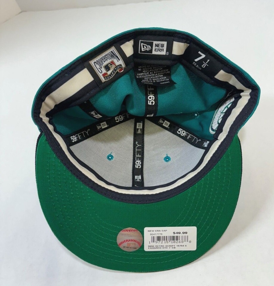 Seattle Mariners MLB NE Cooperstown Retro Script Fitted Hat~ Teal | eBay