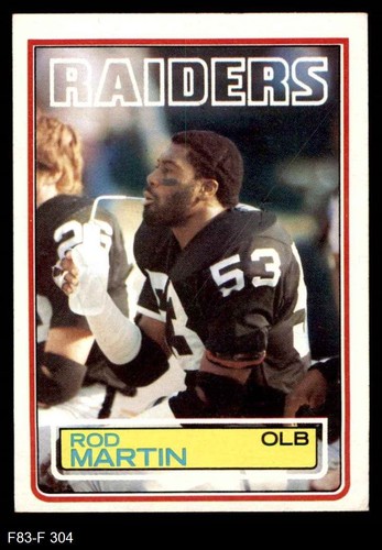 1983 Topps #304 Rod Martin Raiders USC 8 - NM/MT | eBay