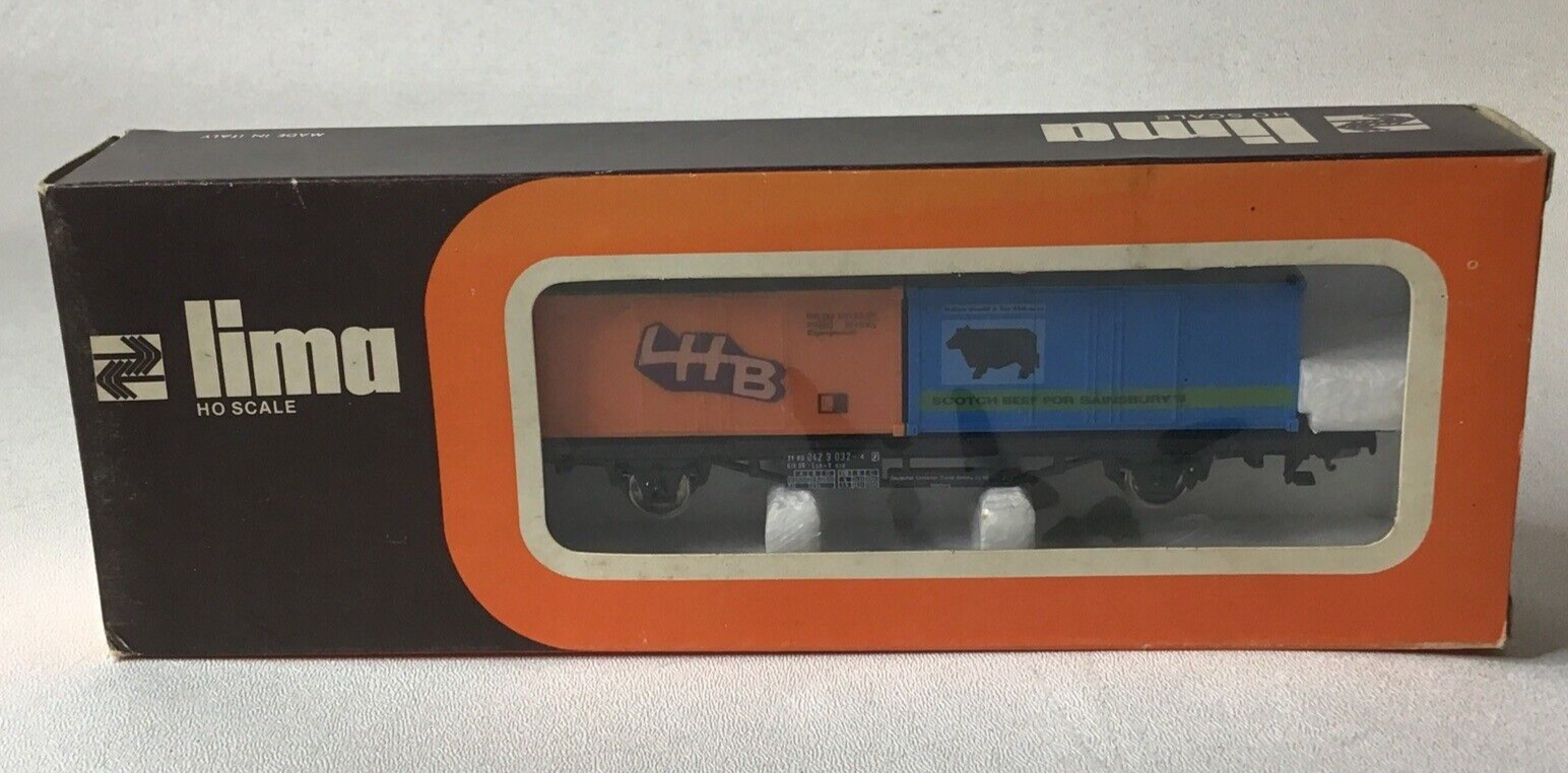 Lima Ho Scale - Flatcar with Container Load | eBay