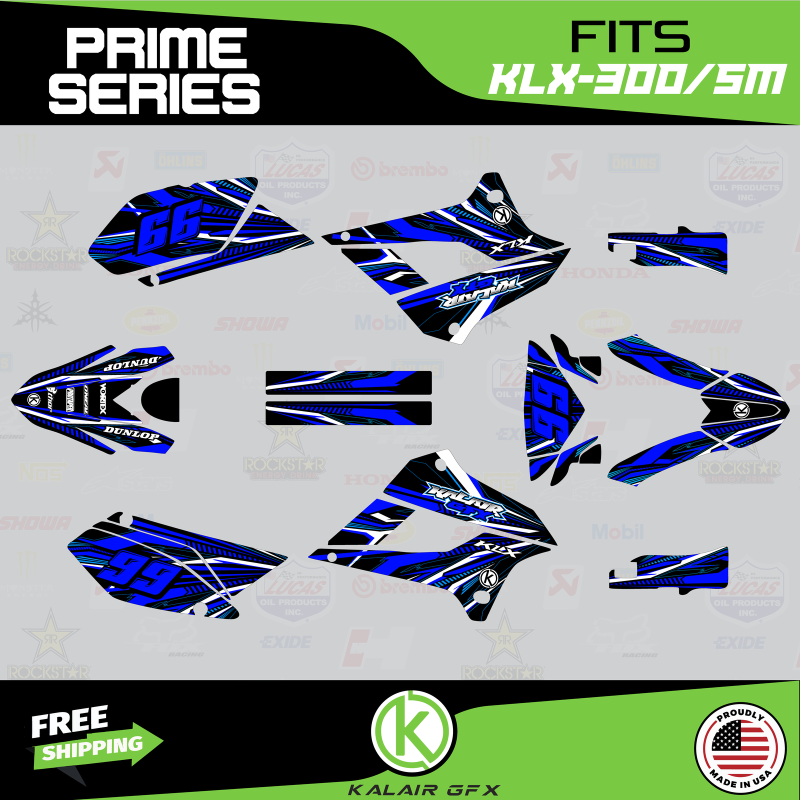 Graphics Kit for Kawasaki KLX300SM 2020 2021 2022 2023 KLX 300SM PRIME ...