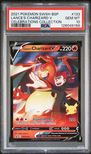 PSA 10 LANCE'S CHARIZARD V SWSH133 CELEBRATIONS COLLECTION PROMO ...