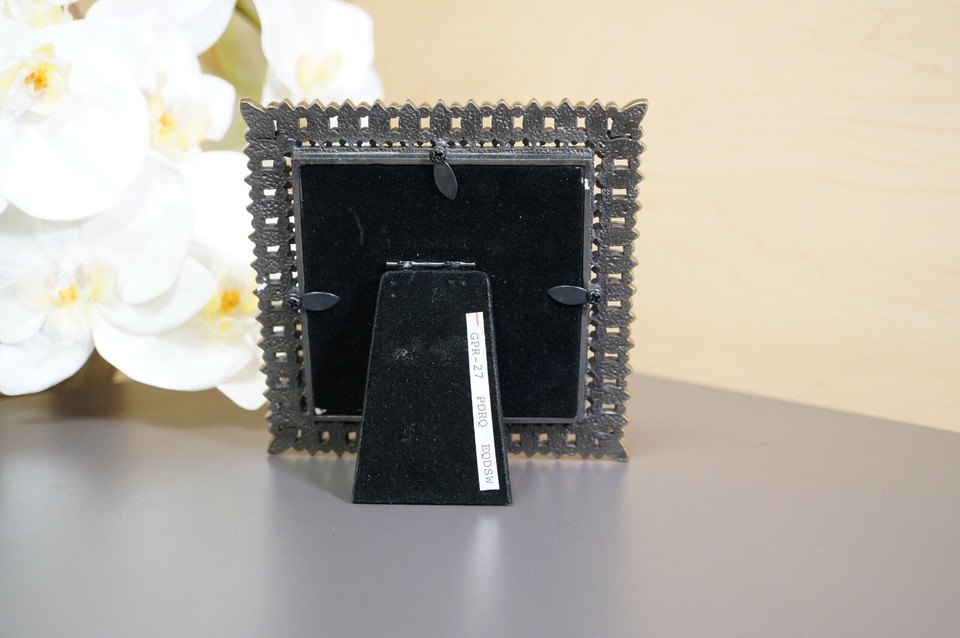 Vintage Blue Faux Crystal Square Free Standing Desk Photo Frame 3.25"x3 ...