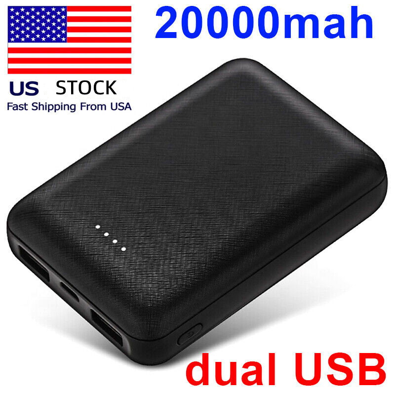 Power Bank 20000mah Charger External Portable Battery Backup For Cell ...