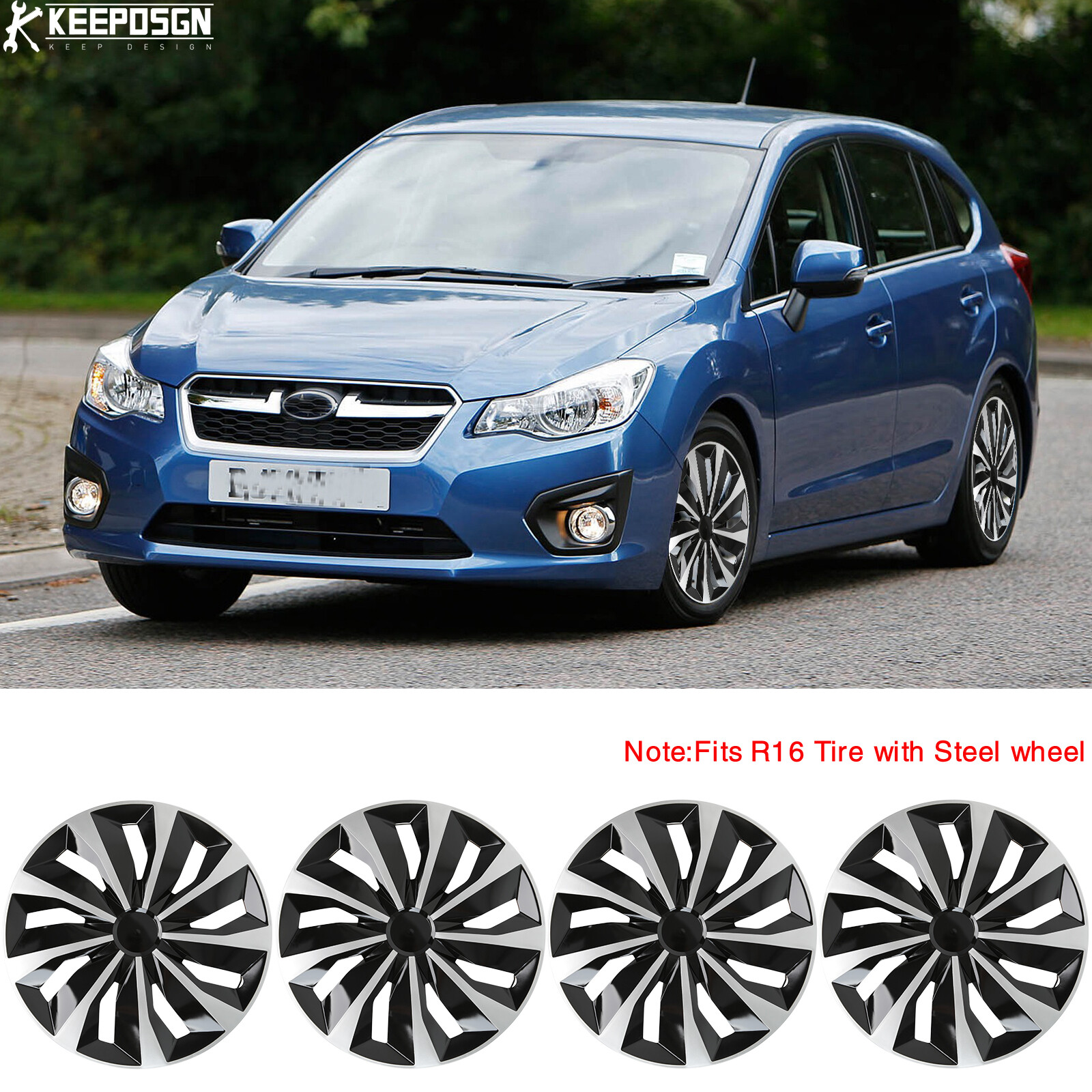 For Subaru Impreza 16" 4 Hubcaps Wheel Skins Hub Caps Rim Covers R16 ...