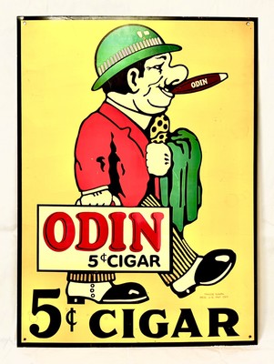 Large Odin 5 Cent Cigar Reproduction Advertising Sign 27” X 21” | eBay