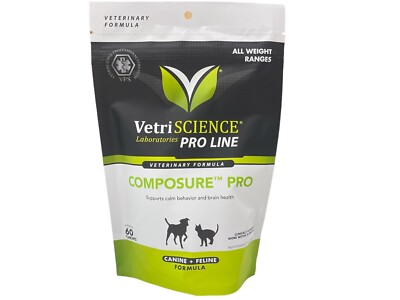 Vetriscience Composure Pro 60 Chews for Dogs & Cats All Weight Ranges ...