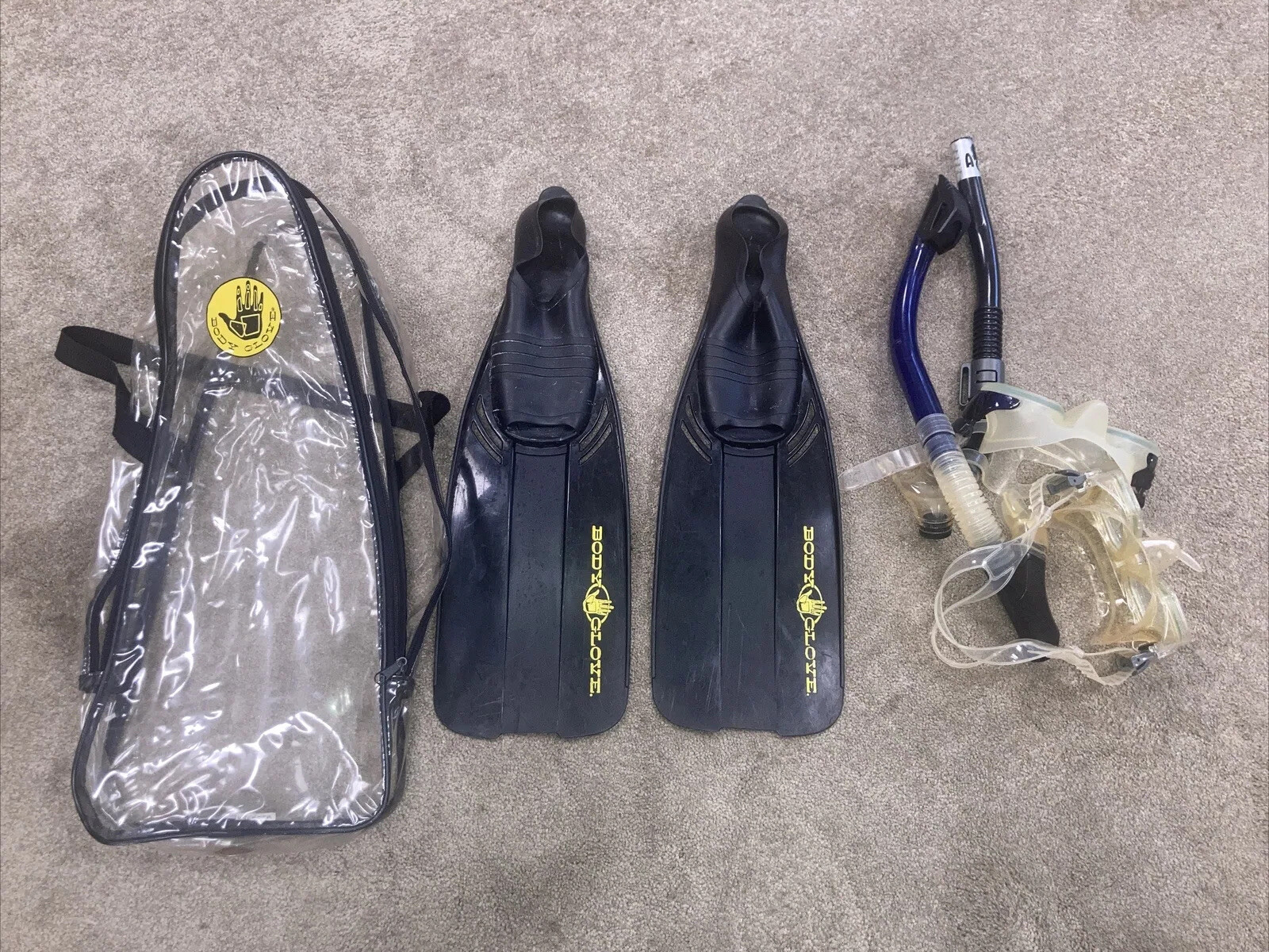 Body Glove Snap Adult Scuba Diving Fins Black / Gray, Made In Italy 39 ...