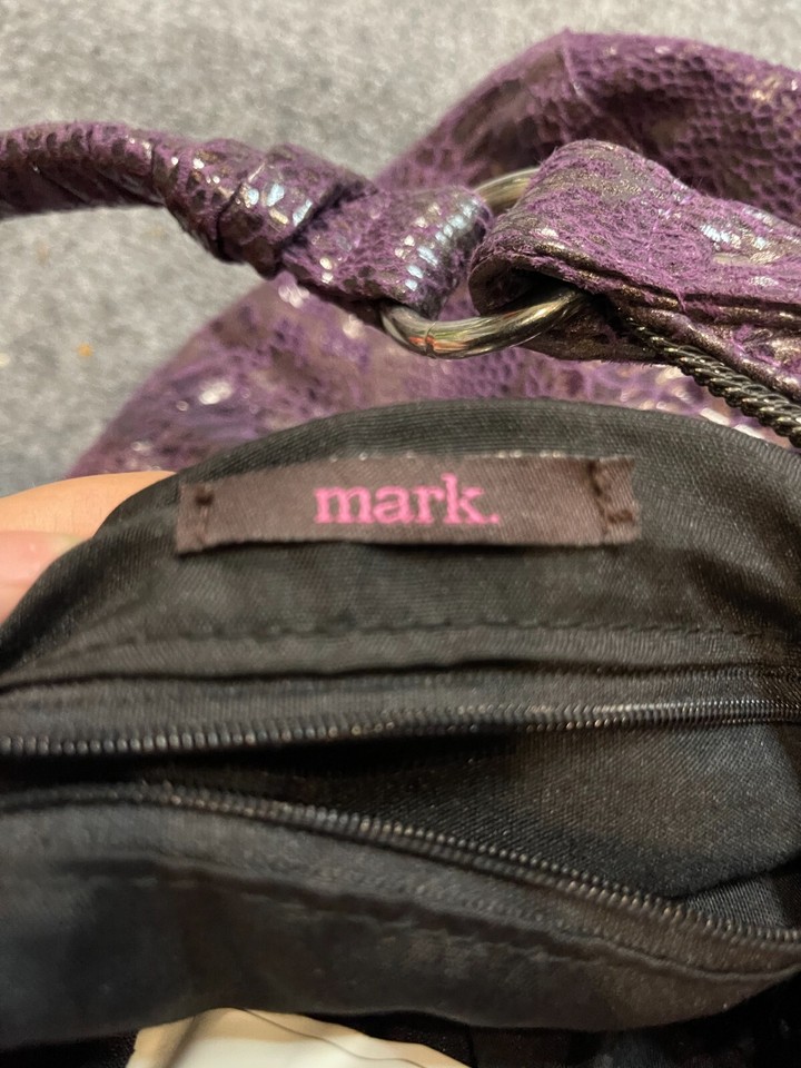 Mark Purse Purple Snakeskin Pattern Handbag | eBay