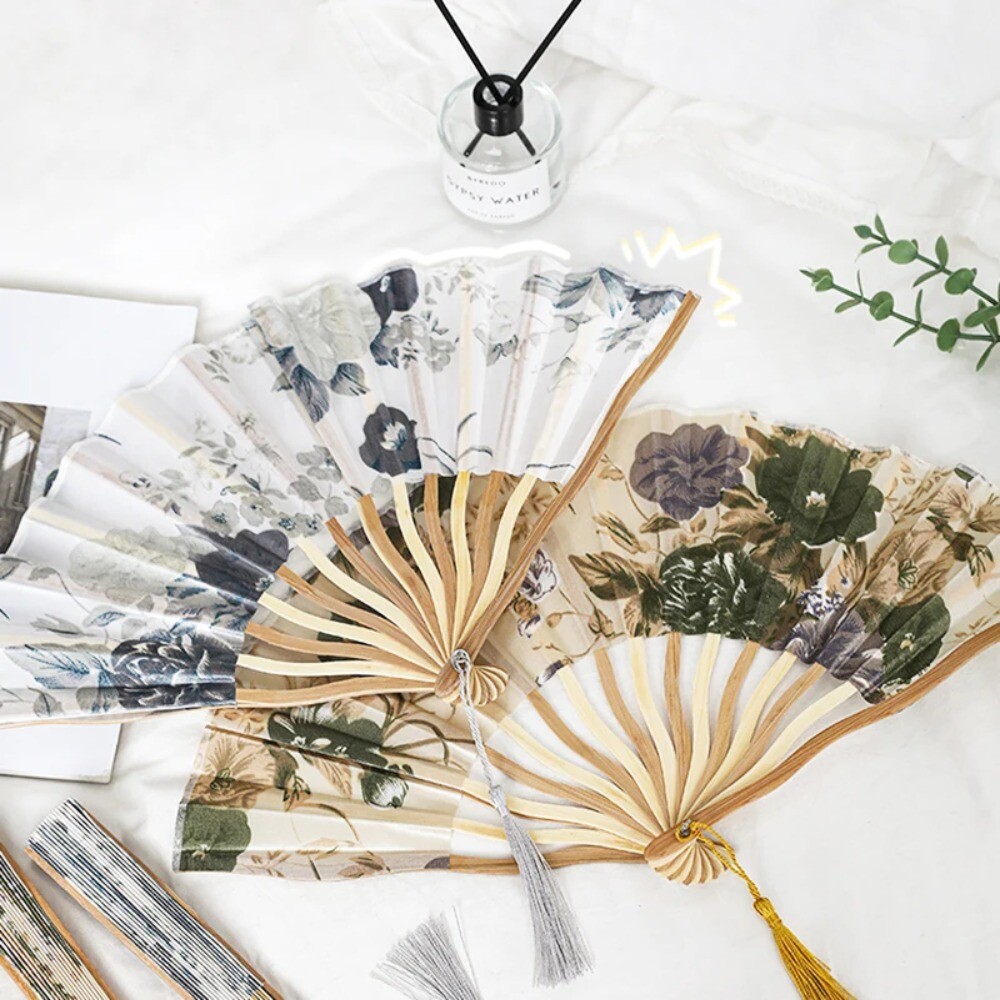 High Quality Silk Folding Fan Classical Hand Fold Fan Cabinet Decor | eBay