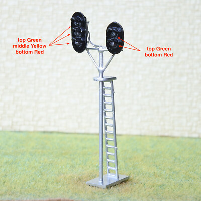 2 x HO OO scale LEDs made railroad branch block signals 3 aspects +2 ...