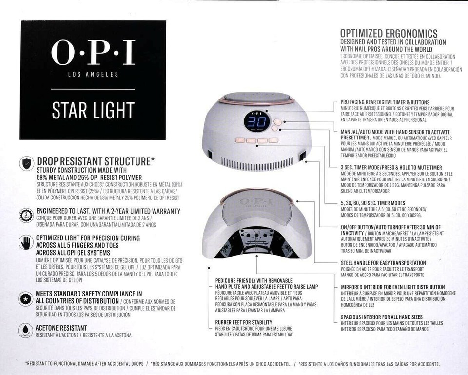 OPI STAR LIGHT Lamp LED Gel Polish Nail Light GL903 *NEW* O.P.I. UV ...