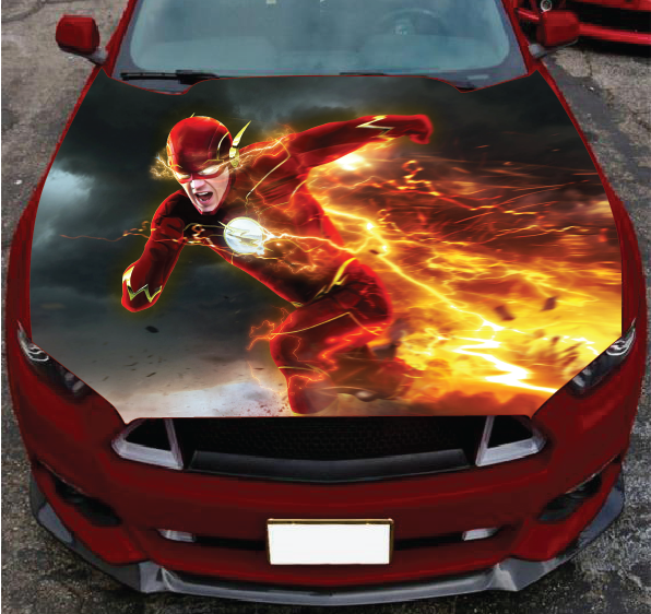 The Flash Car Hood Wrap Decal Vinyl Sticker Full Color Graphic Fits Any Cars | eBay