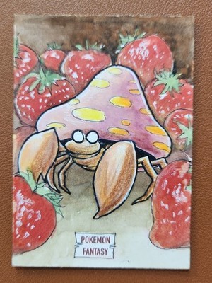 Strawberry Parasect Pokemon PSC Sketch Card by General D AR TCG Full ...