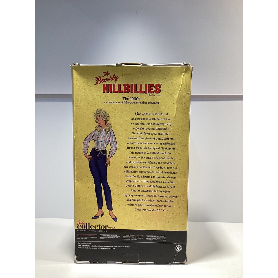 The Beverly Hillbillies Ellie Mae Pink Label Barbie Doll 2010 NRFB Elly ...