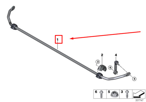 NEW BMW 2 ACTIVE TOURER F45 REAR AXLE STABILIZER 6853922 33506853922 ...