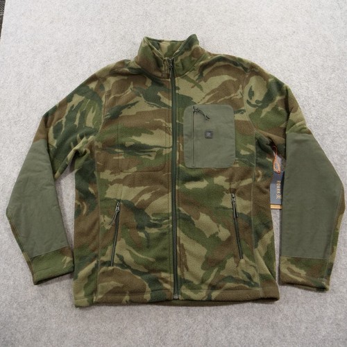 Roark Jacket Mens Small Green Camo Landfall Fleece Mock Neck Full Zip ...