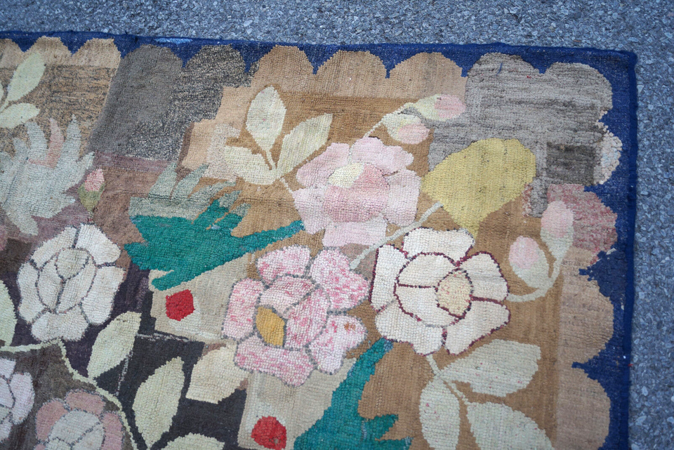 A BEAUIFUL ANTIQUE AMERICAN HOOKED RUG 7x7ft circa 1900 | eBay