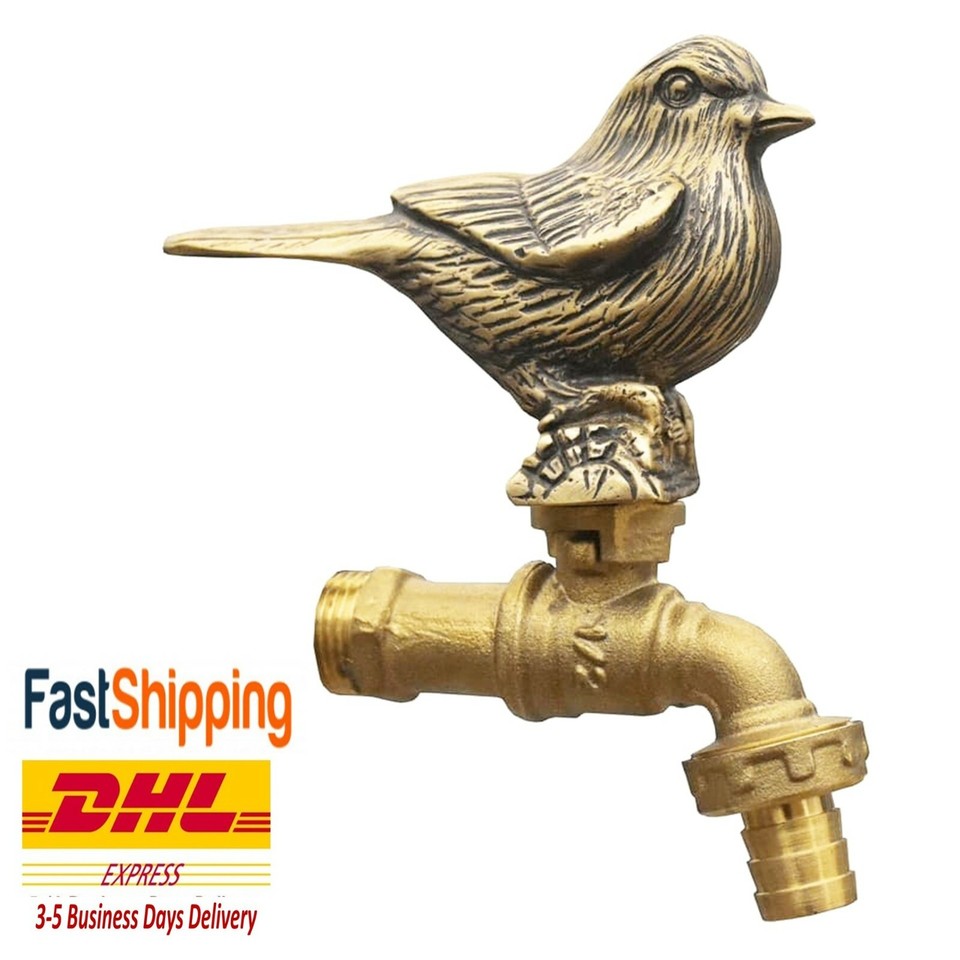 Brass Garden Faucet Tap Water Bird Kitchen Handle Spigot Outdoor Yard ...