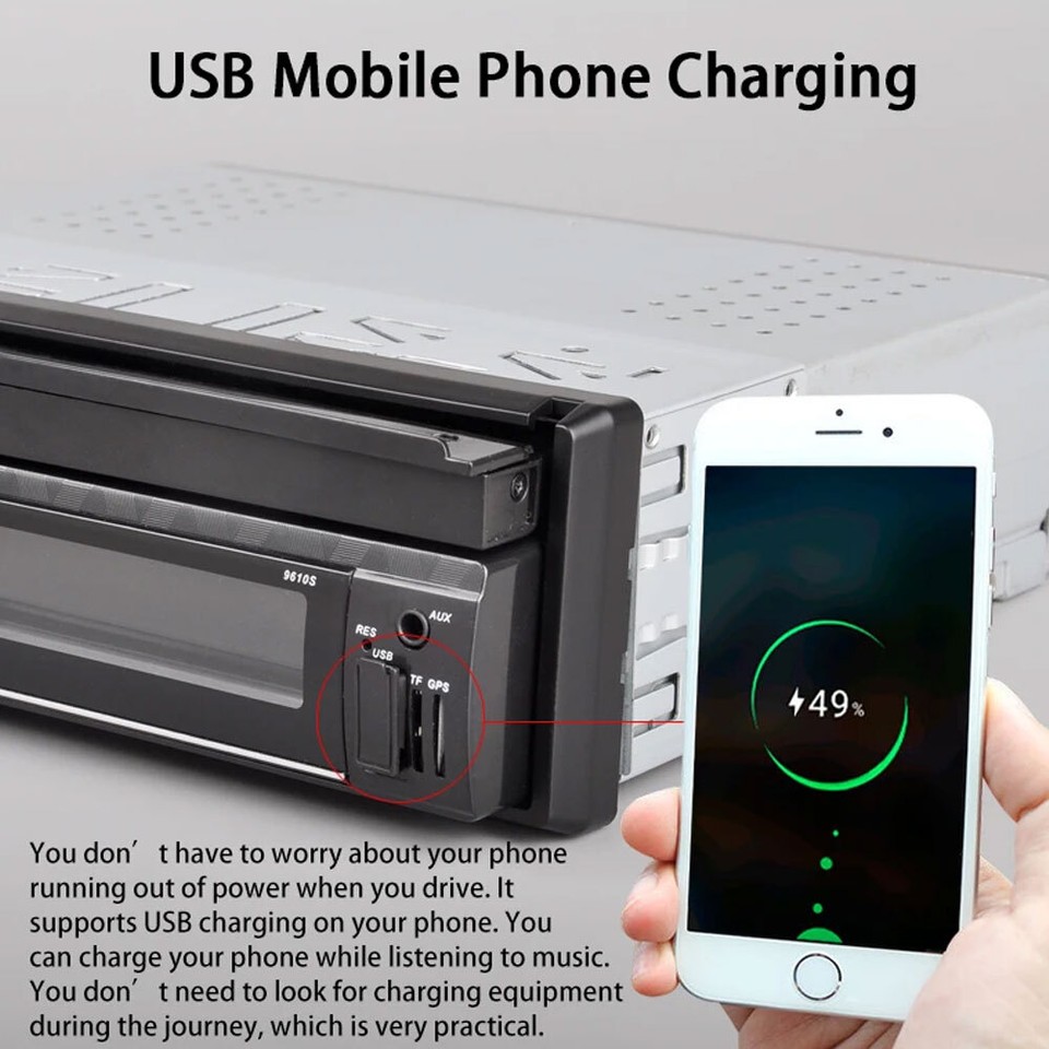 7Inch (Motorized&HD Screen) Single Din Car Stereo-Flip Out Touchscreen ...