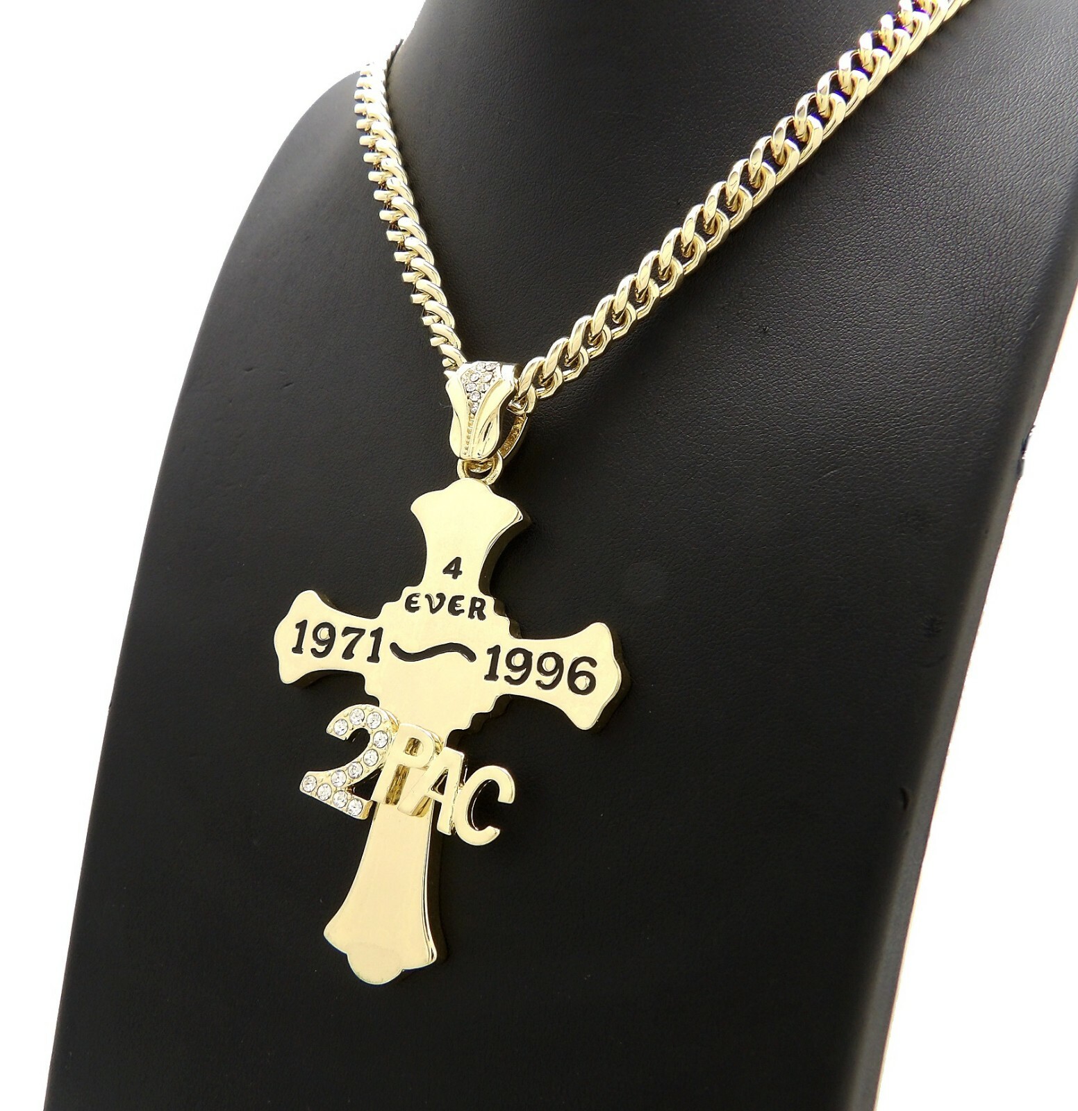 New 2PAC CROSS Pendant with 6mm 24" Cuban Chain | eBay