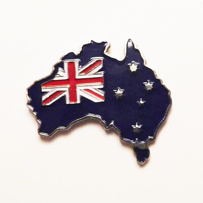 AUSTRALIA (AUSTRALIAN) MAP FLAG LAPEL PIN / HAT/ BADGE/ BROOCH | eBay ...