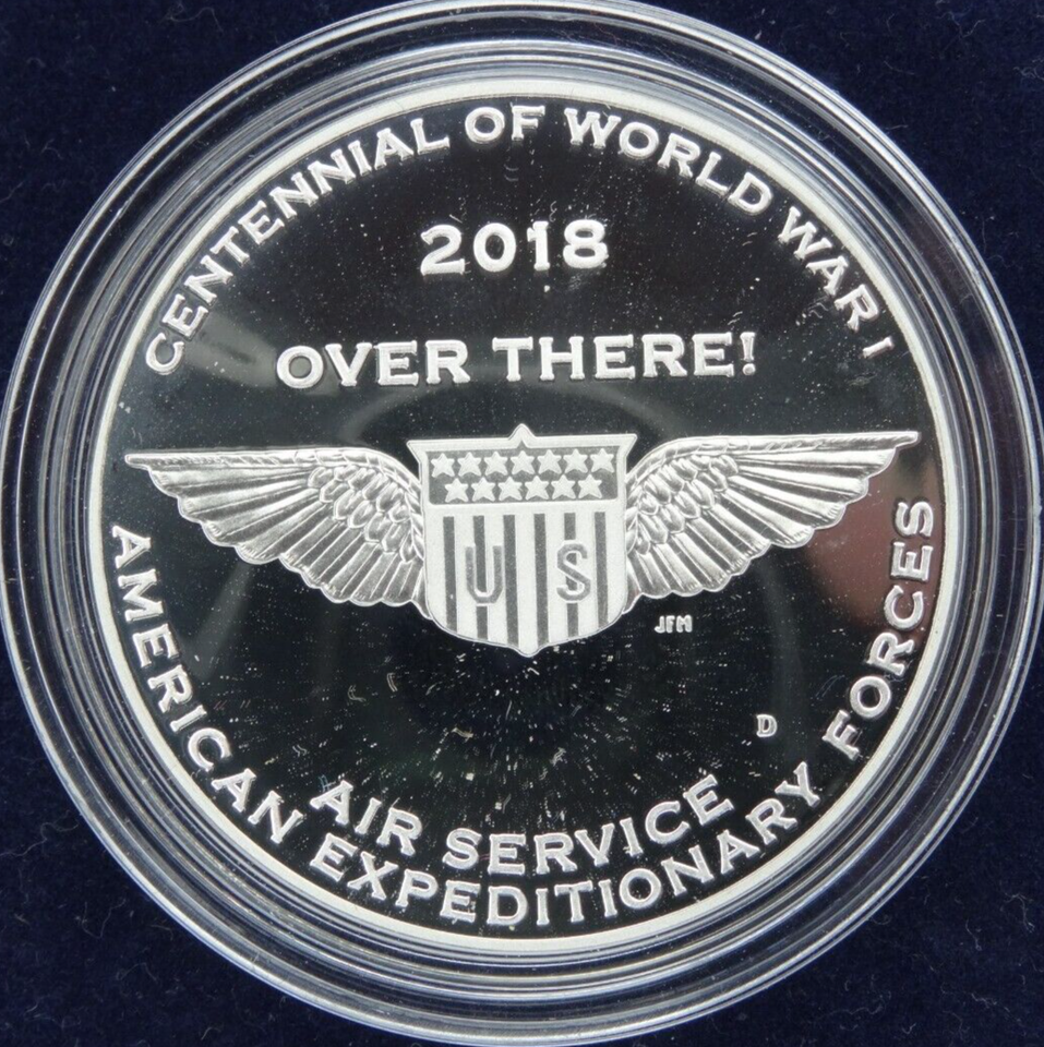 2018-D World War 1 US Air Service Silver Medal Proof Commemorative US ...