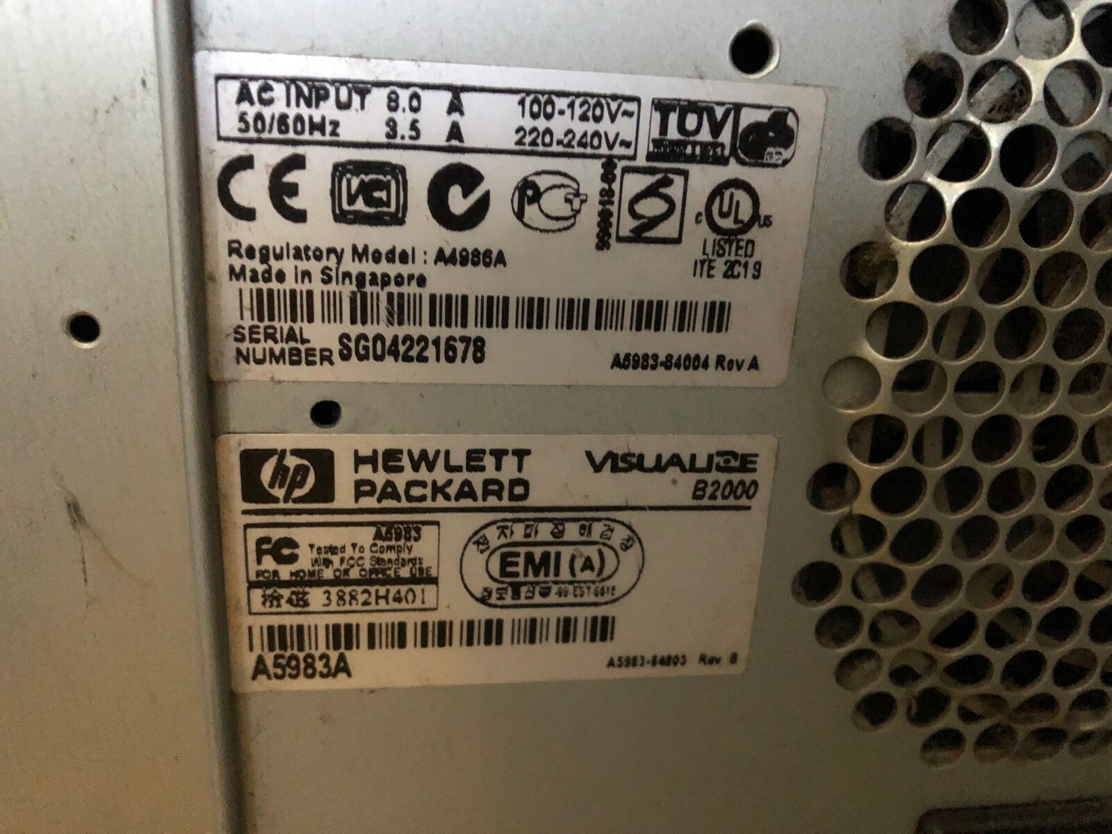 HP Visualize B2000 Workstation HP A5983A | eBay