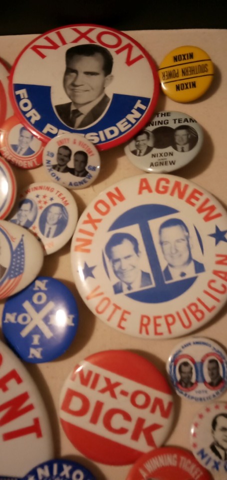 POLITICAL BUTTONS ,"PRESIDENT RICHARD NIXON" (TRICKY DICK) RARE ...