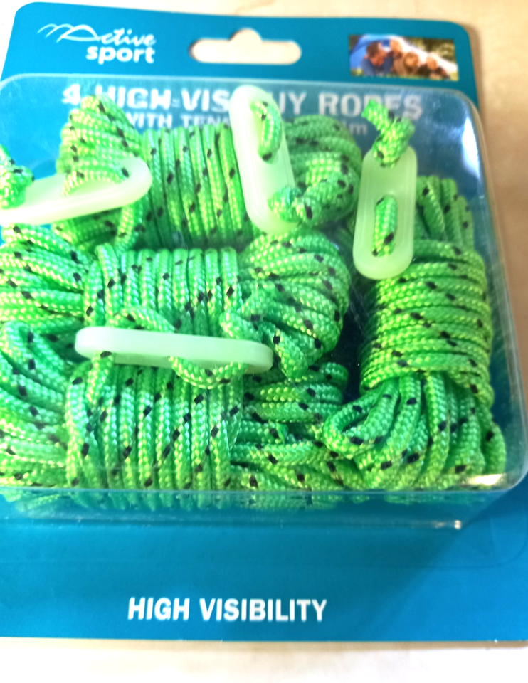 4 x 4m Hi Vis Guy Ropes with Tensioners for Camping Hiking | eBay UK