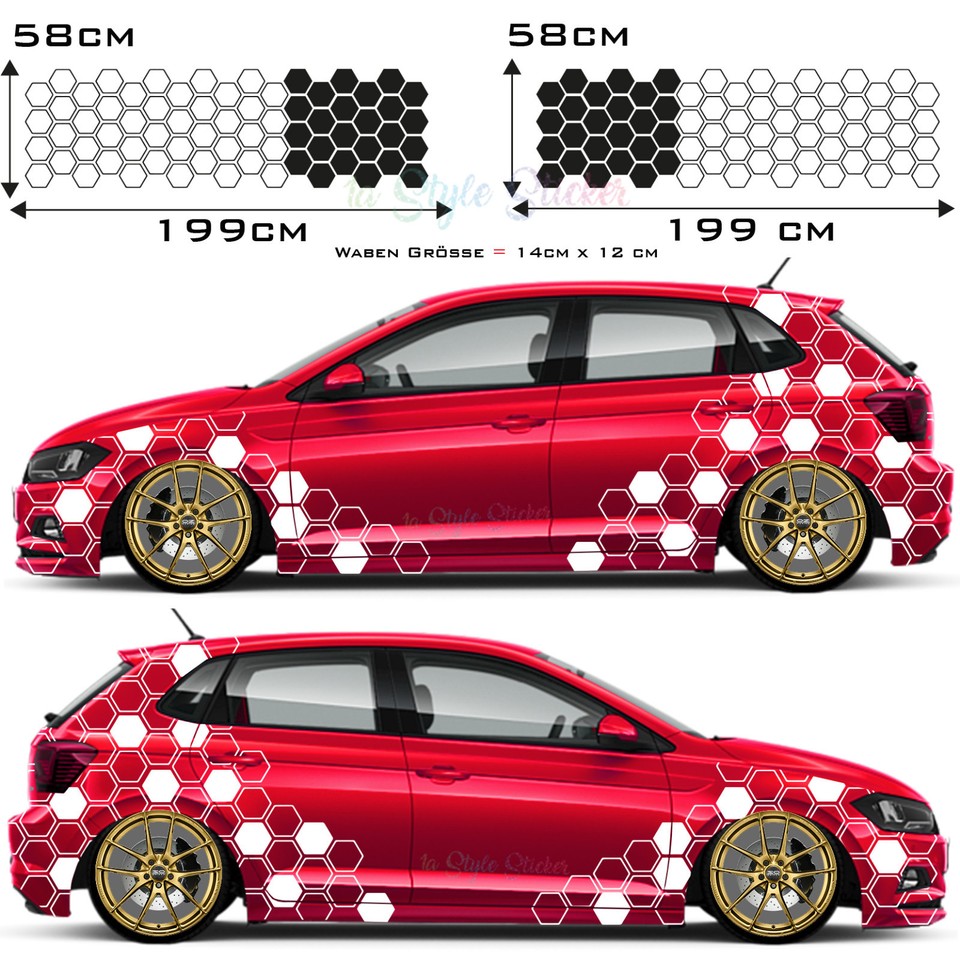 Auto Aufkleber Rauten Seitenaufkleber Car Tattoo Dekor Motive New 2er ...