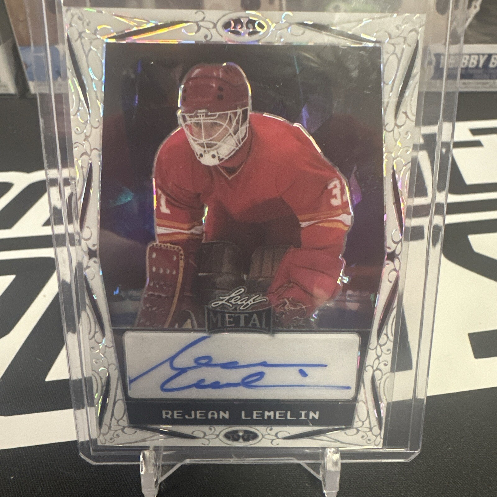 Rejean "Reggie" Lemelin 2024 Leaf Metal Hockey Legends Silver Auto # 1/ ...