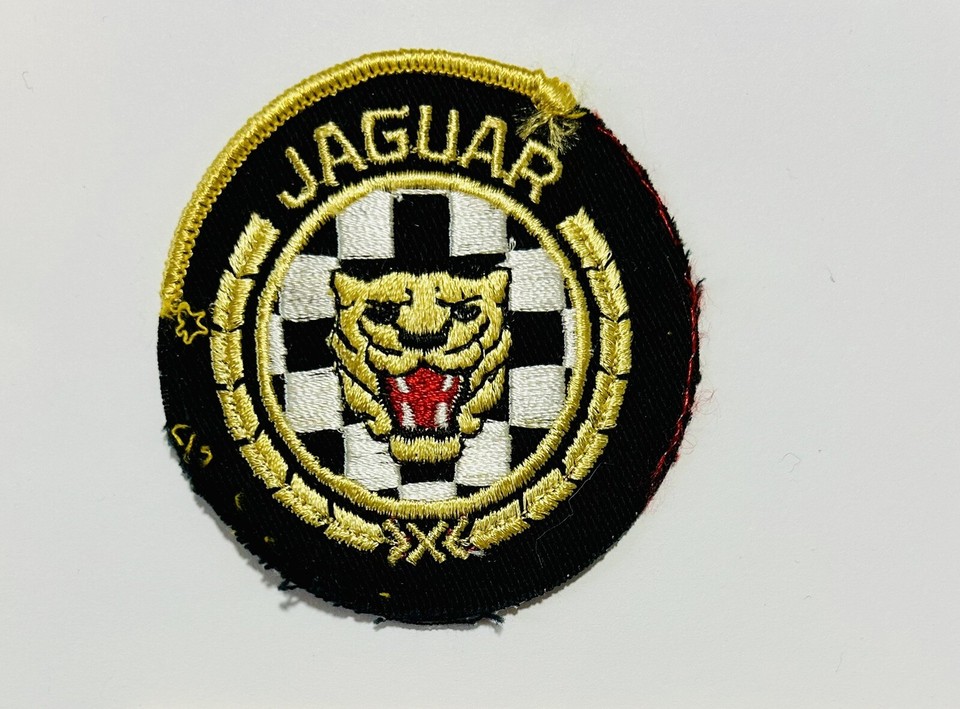 Vintage JAGUAR CLASSIC YELLOW & BLACK EMBROIDERED IRON ON PATCHES 3 ...