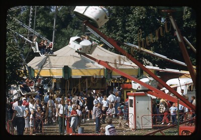 Carnival Fair Rides People Americana 35mm Slide 1950s Red Border ...