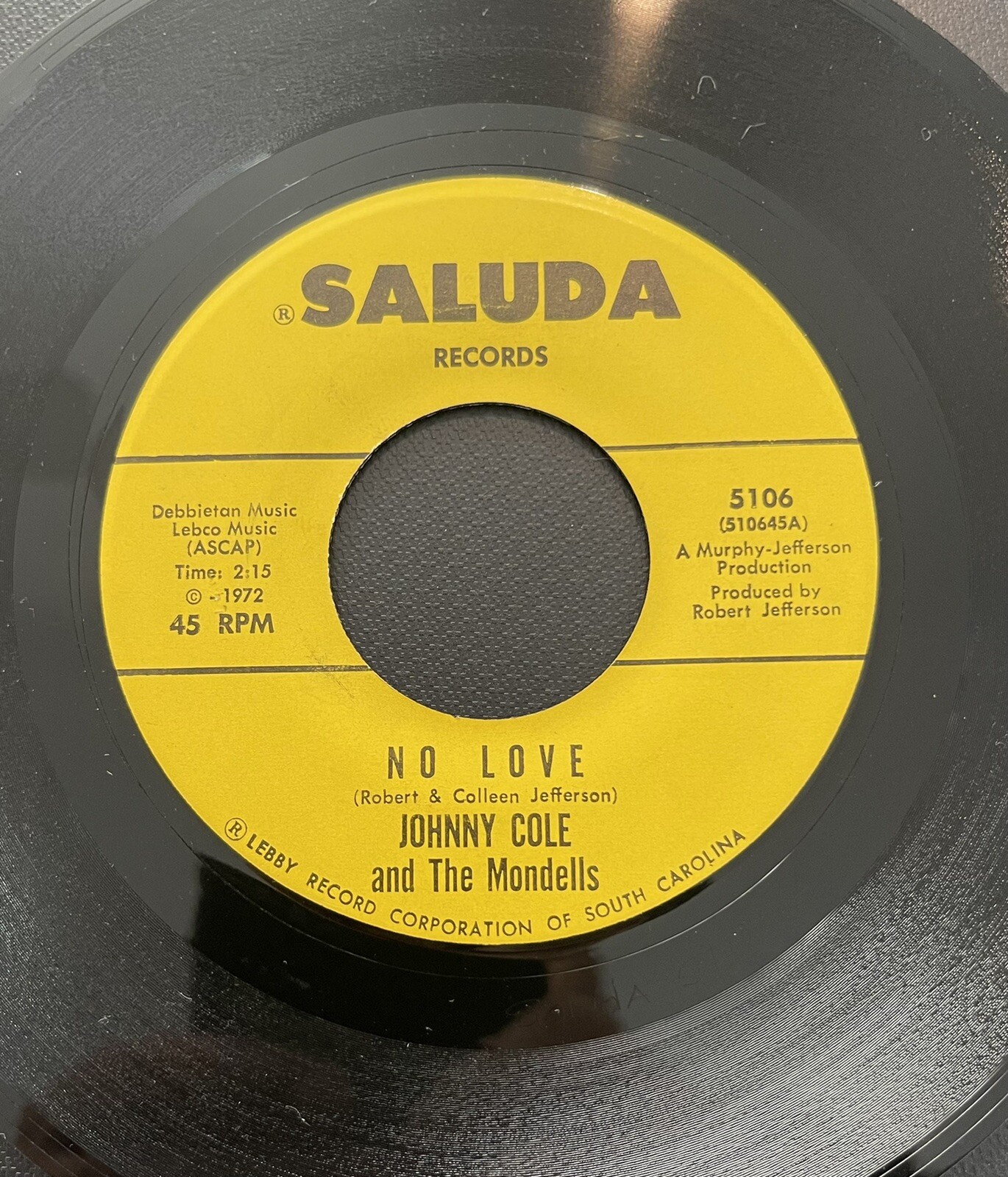 Rare Soul 45RPM Johnny Cole And The Mondells On Saluda | eBay
