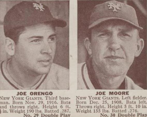 1941 Double Play - R330 Jo-Jo Moore, Joe Orengo #29-30 (RC) for sale ...
