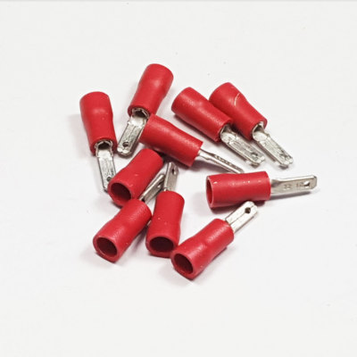 10 x 2.8mm Red Insulated Male Spade Tab Terminal Connector Terminals ...