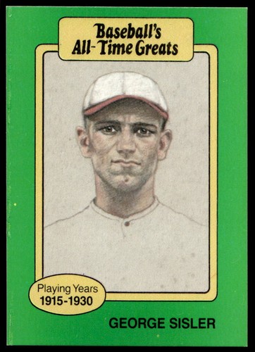 1987 Hygrade All-Time Greats George Sisler St. Louis Browns Baseball ...