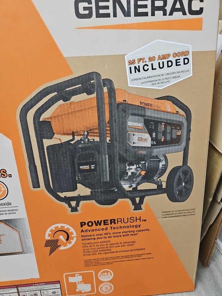 Generac GP6500 6500-Watt Portable Gas Generator w/ CO Sense 7680 | eBay