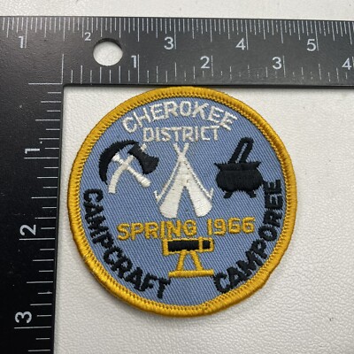 Vtg 1966 CHEROKEE DISTRICT CAMPCRAFT CAMPOREE Boy Scouts Patch 31D9 | eBay