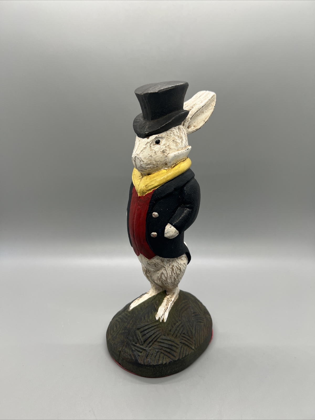 National Foundry? Rabbit Top Hat Iron Statue Sculpture Doorstop 8x4 ...