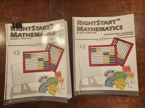 Right Start Mathematics Transition Worksheets and Lessons Homeschool | eBay