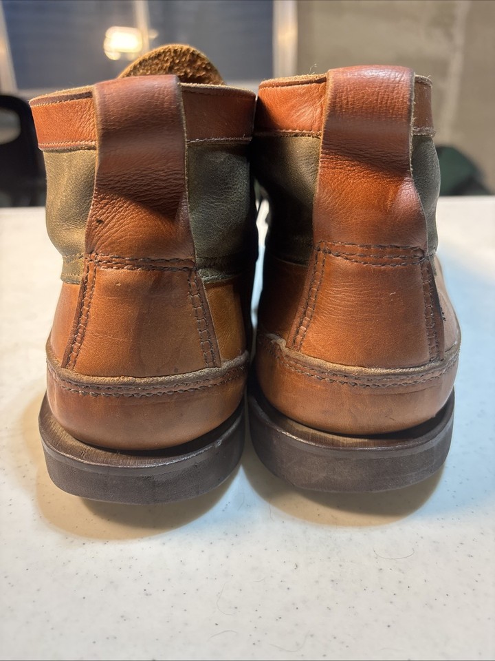 RUSSELL MOCCASIN LEATHER BOOTS PH Chukka Lace Up Sz 13 D Brown Green | eBay