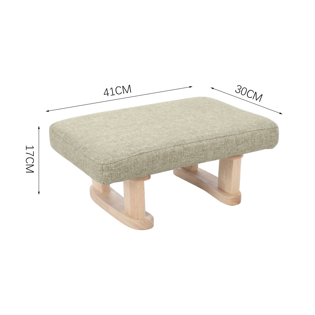 Small Wooden Footstool Footrest Pouffe Foot Stool Padded Ottoman Seat ...
