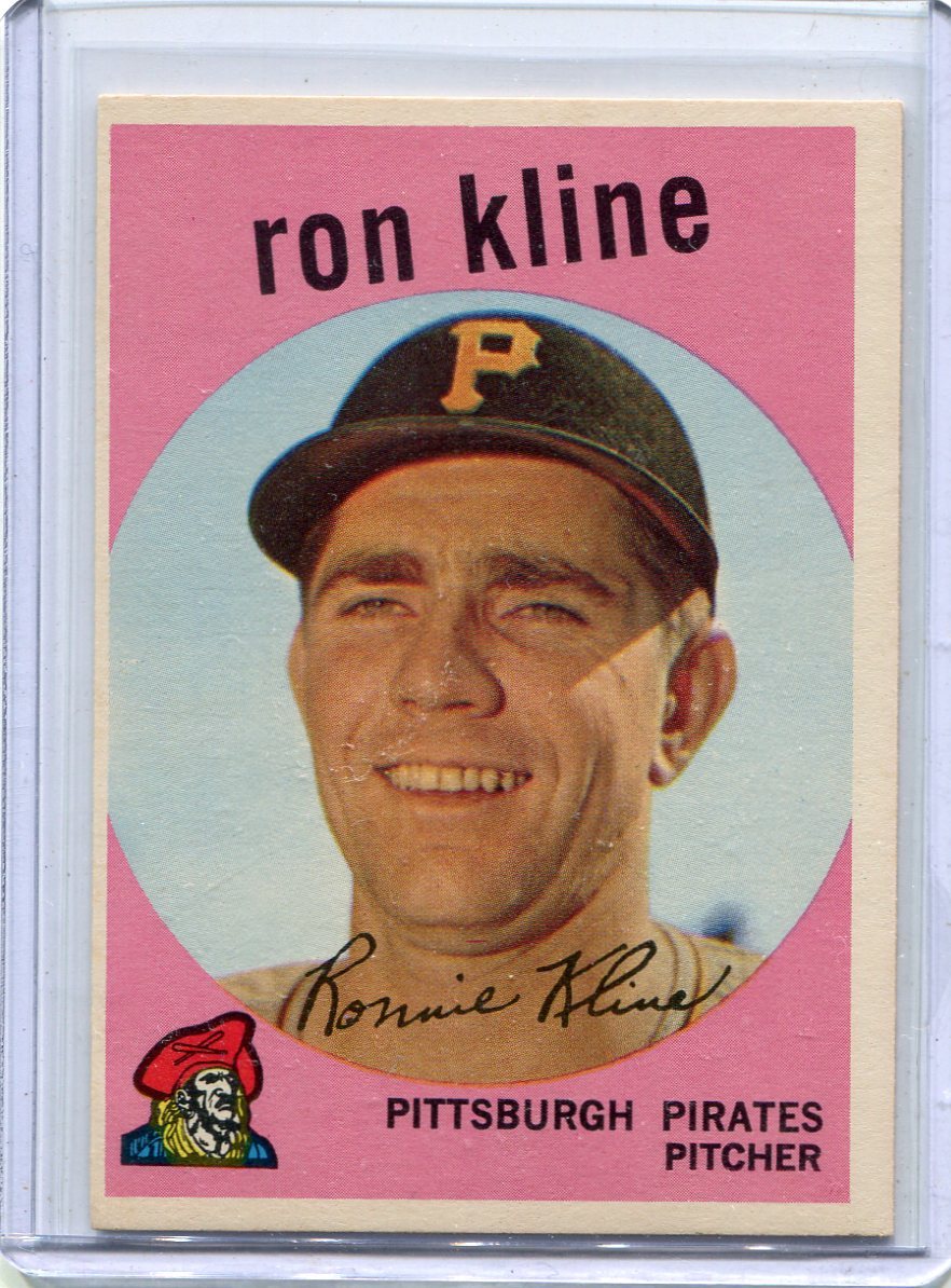 1959 Topps Baseball Card Ron Kline Pitcher Pittsburgh Pirates Near Mint ...