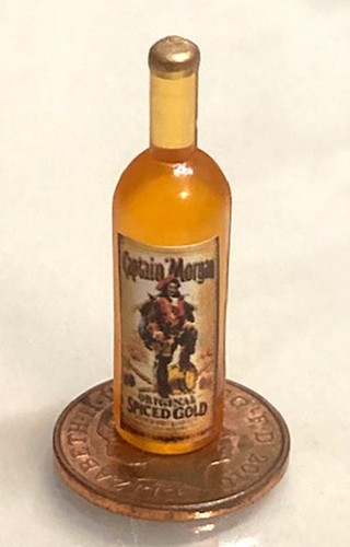 Spiced Gold Rum Label On A Bottle Tumdee 1:12 Scale Dolls House Drink ...