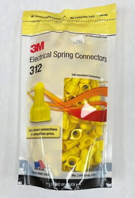 312, 3M, Electrical Spring Connectors, Model 312, Yellow, Lot of 100 | eBay