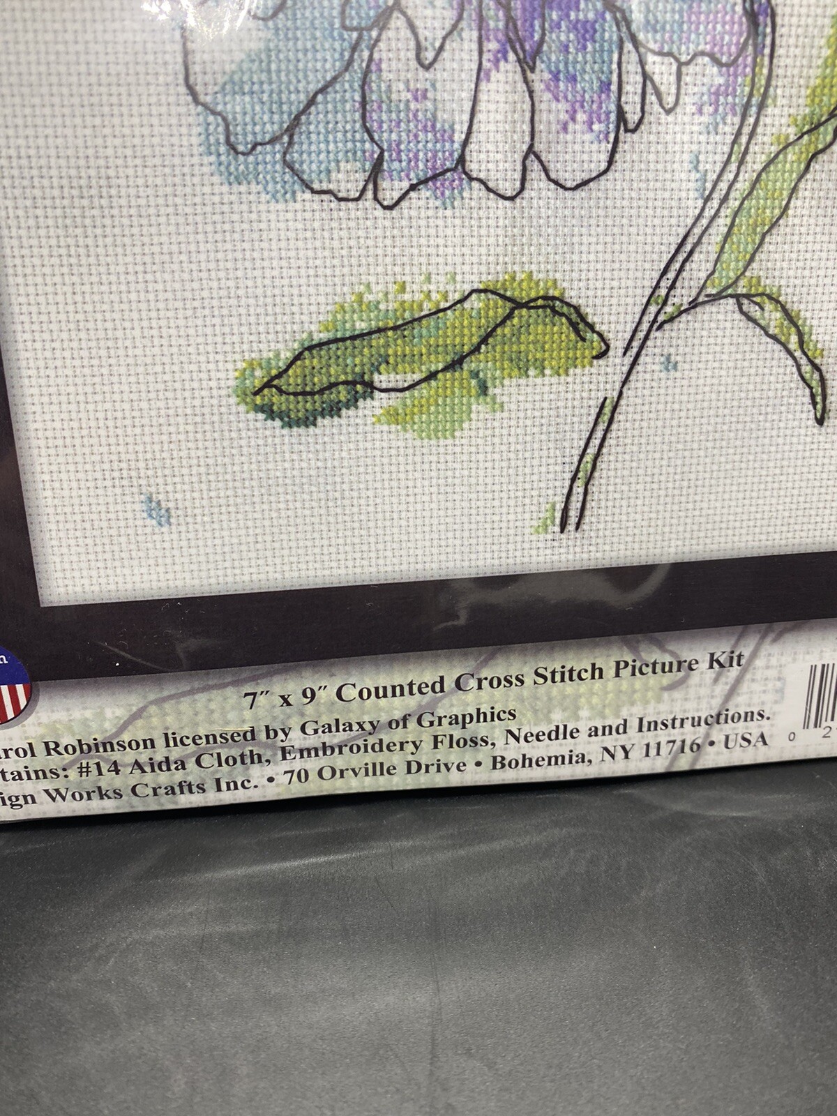 Design Works Crafts Blue Floral 8 X 10 Counted Cross Stitch Kit Multi ...