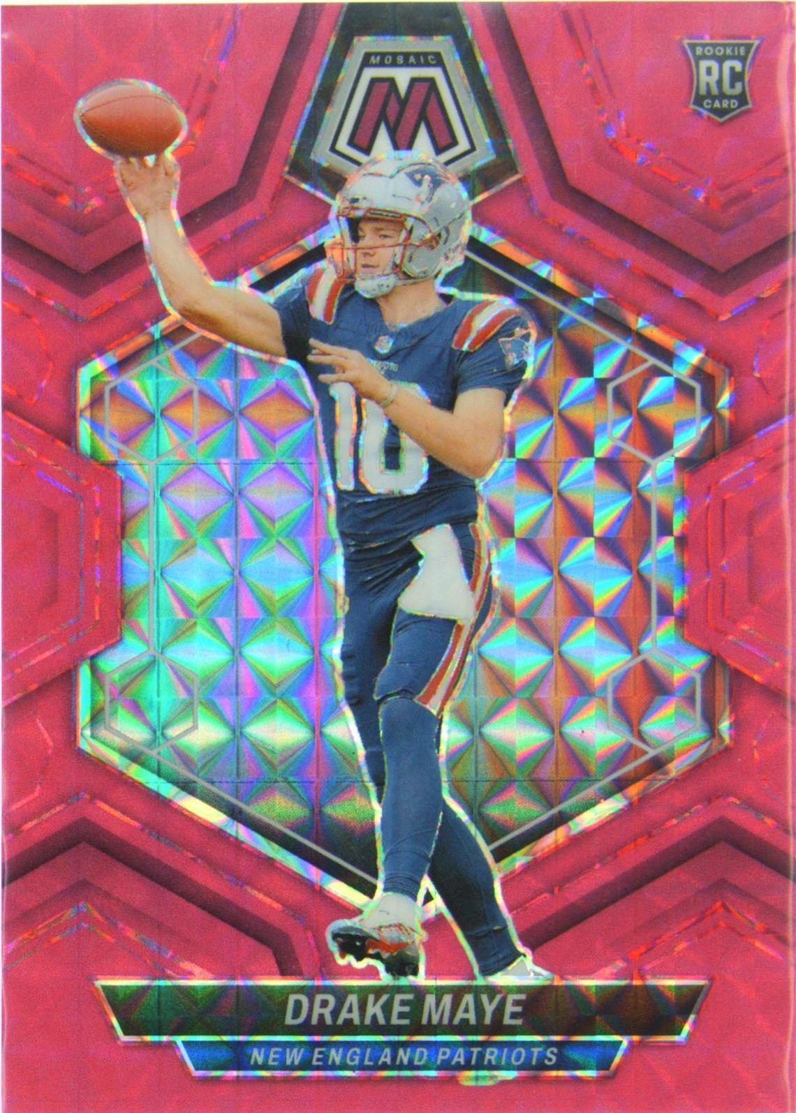 2024 Panini Mosaic - Rookies Drake Maye #303 Mosaic Pink Fluorescent ...